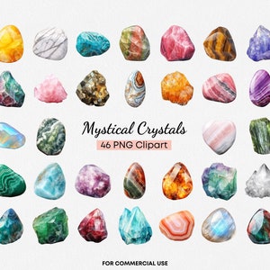 Gemstone Clipart, 46 Transparent PNG Mega Bundle, Crystals Clip Art ...