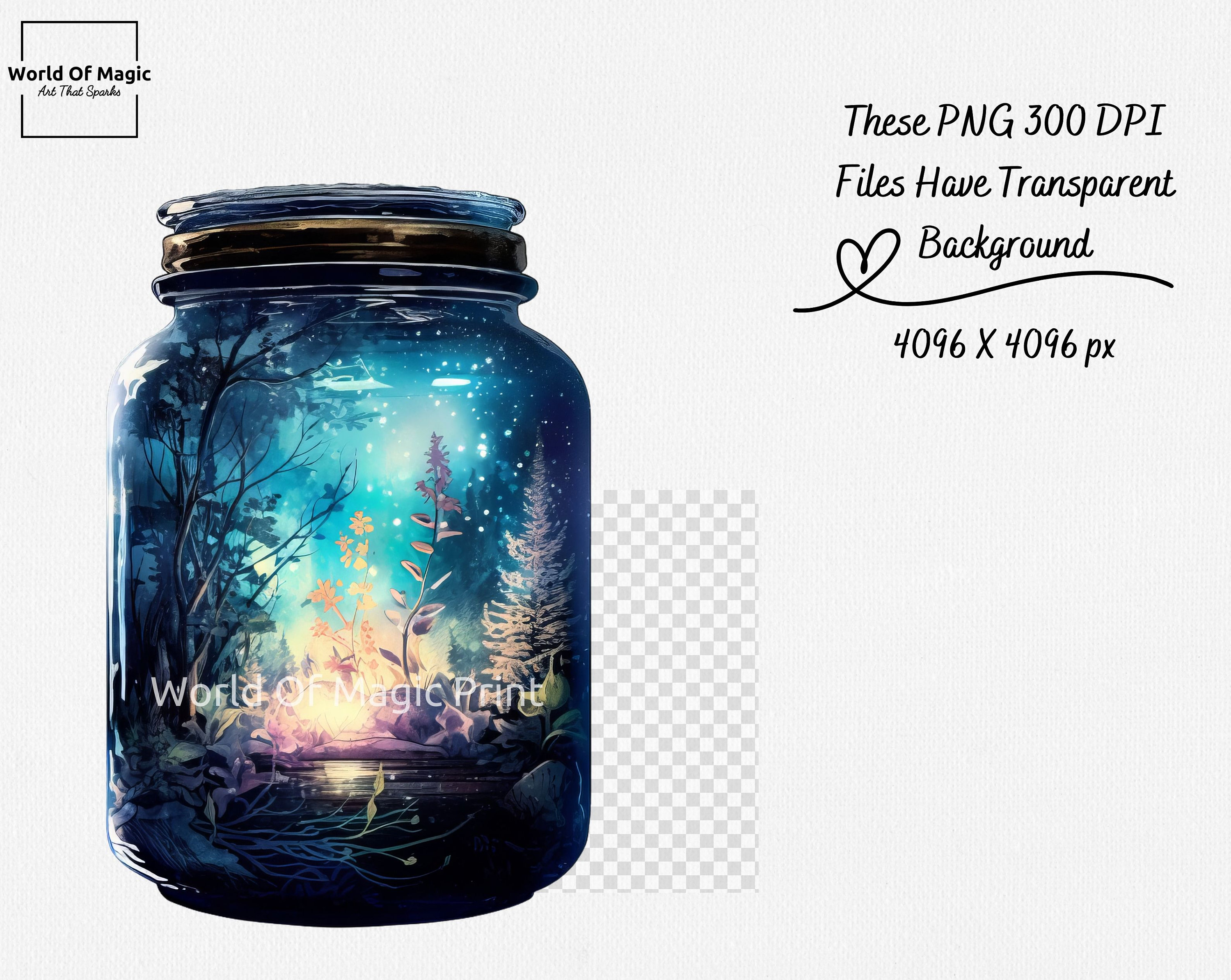 Magic Jar Clipart 40 PNG Watercolor Clip Art Magical Fantasy, Fairytale ...