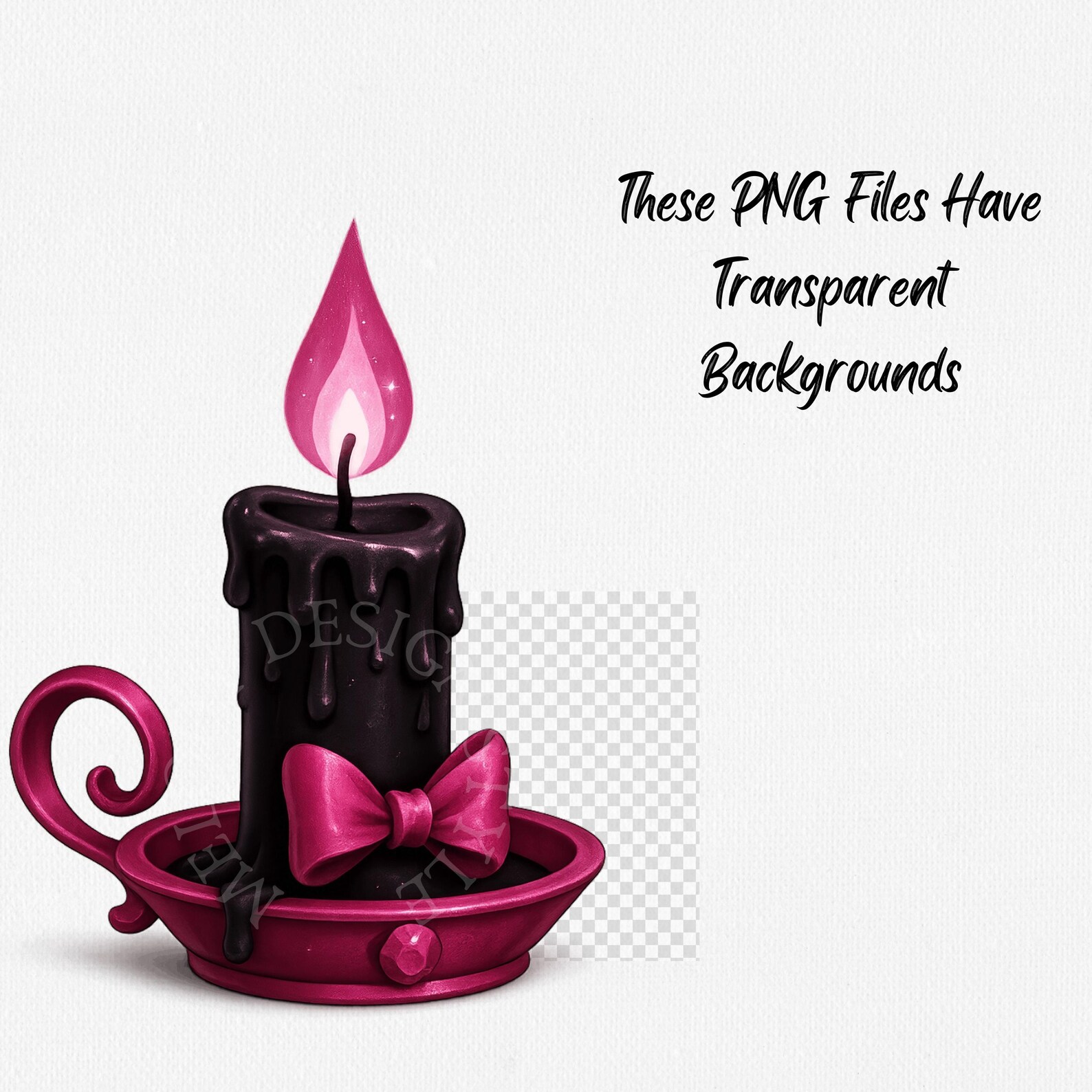 Black Pink Halloween PNG Clipart, 10 Kawaii Spooky Elements, Goth Cute ...