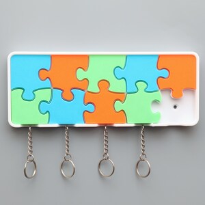 Unique Puzzle Piece Wall Mounted Key Hanger & Organizer - Etsy
