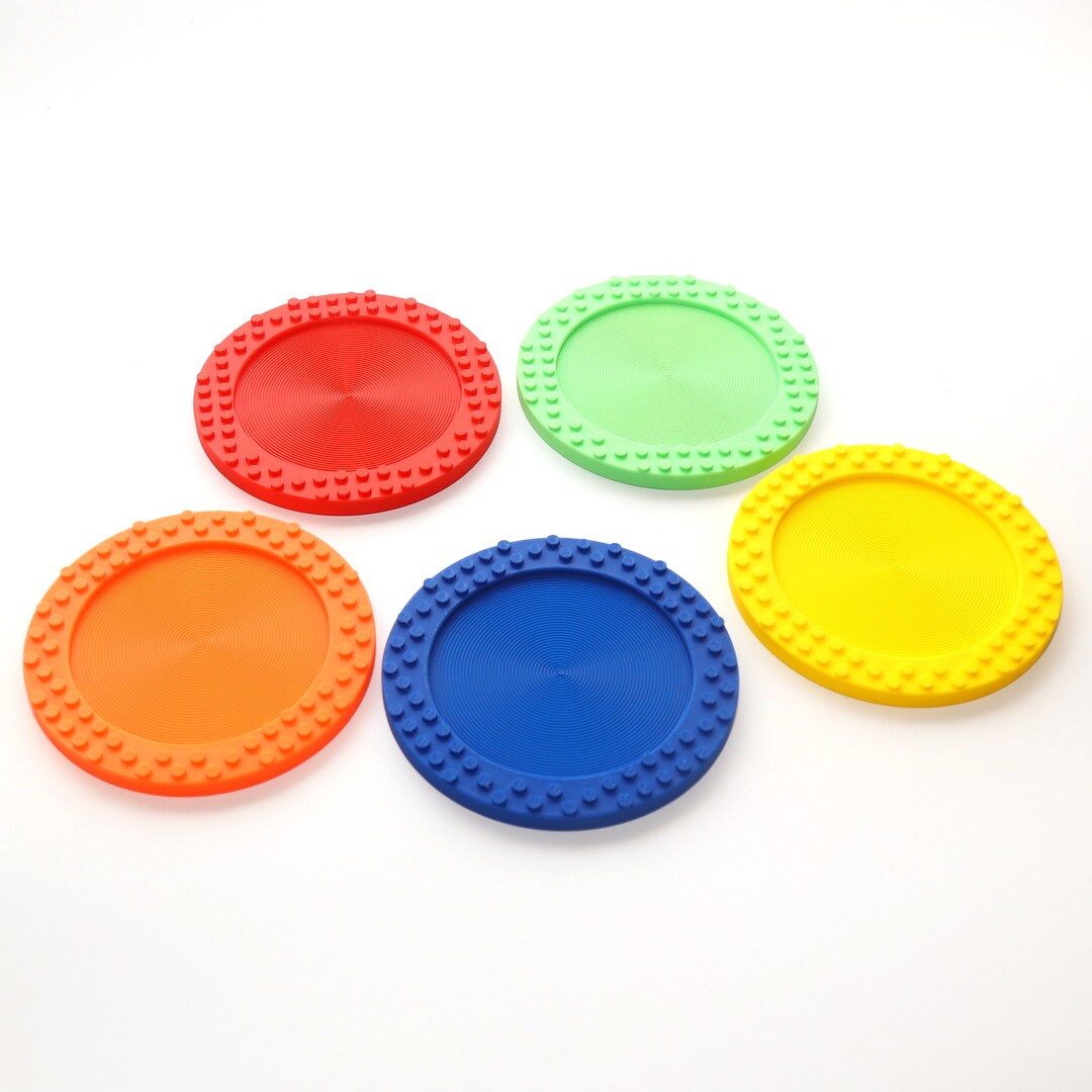 Round LEGO® Compatible Coasters Colourful Circular - Etsy