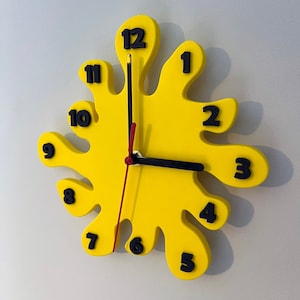Paint Splat Clock Wall Mounted Colourful - Etsy