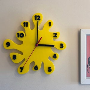 Paint Splat Clock Wall Mounted Colourful - Etsy