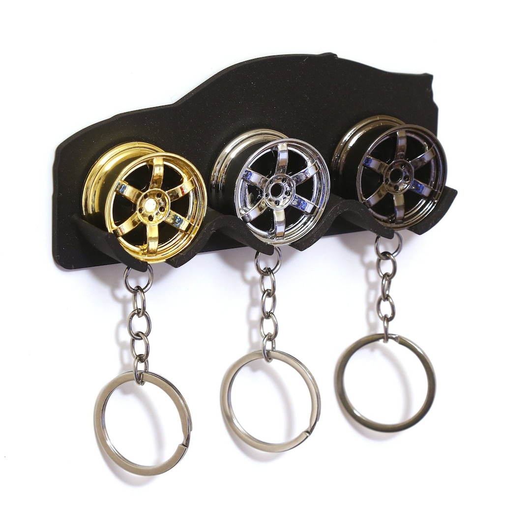 Alloy Wheel Car Silhouette Keyring Wall Mountable Key Hanger Storage ...