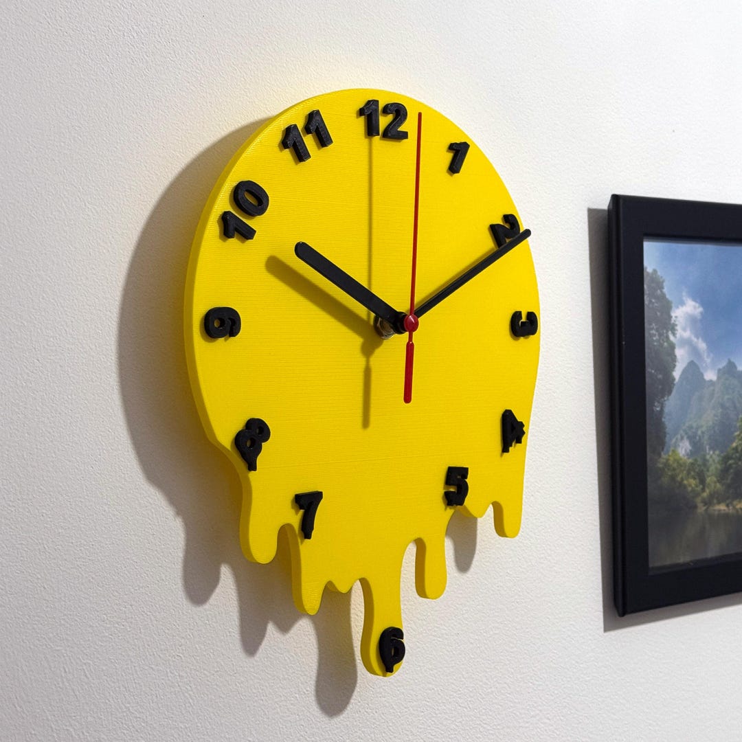 Dripping Clock Wall Mounted Colourful - Etsy