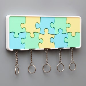 Unique Puzzle Piece Wall Mounted Key Hanger & Organizer - Etsy