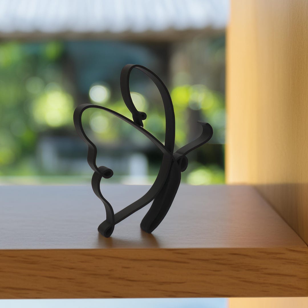 Butterfly Outline Sculpture Desk Shelf Art - Minimalist Modern Display ...