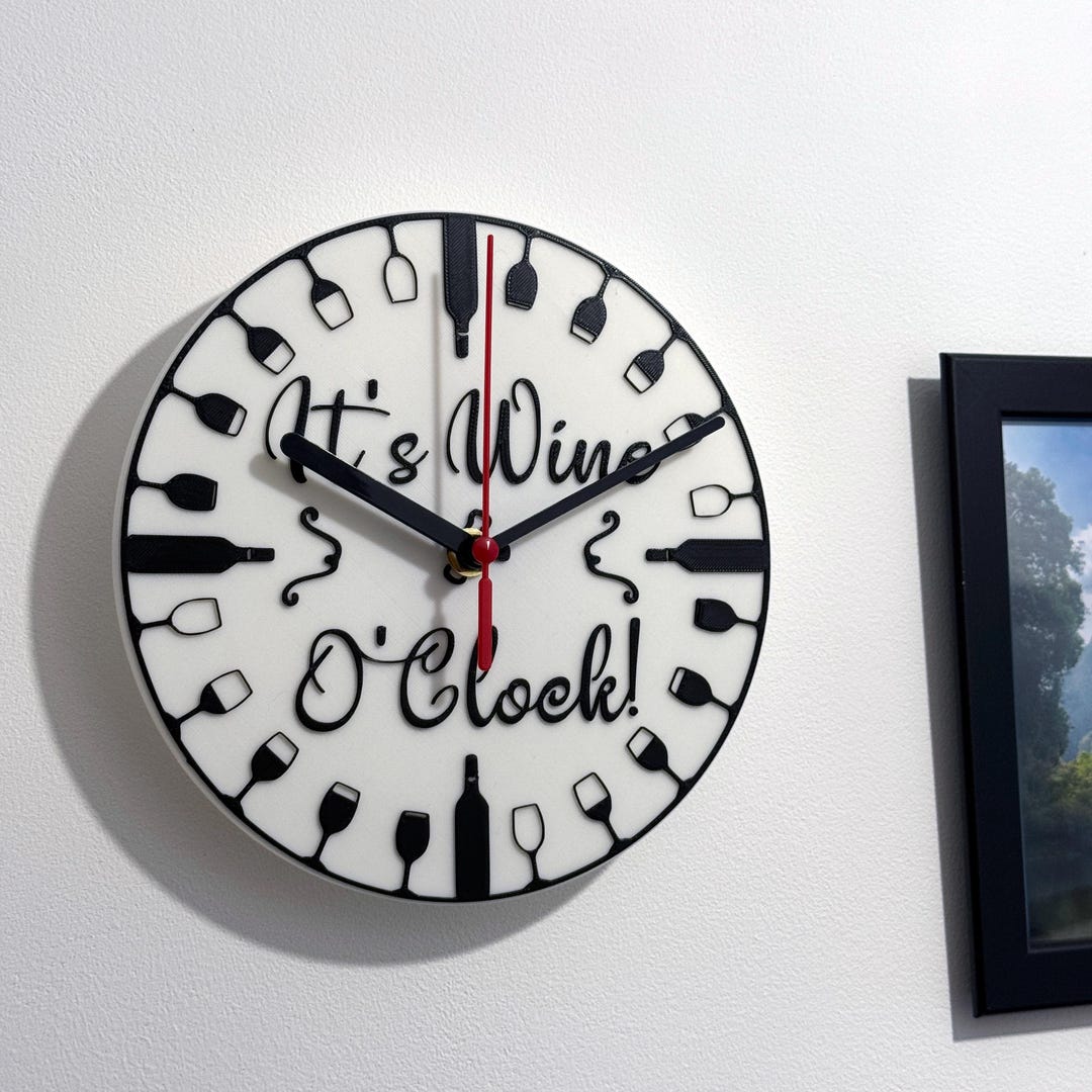 Wine O’clock Sayings Quote Clock Wall Mounted Colourful - Etsy