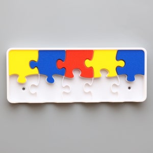 Unique Puzzle Piece Wall Mounted Key Hanger & Organizer - Etsy