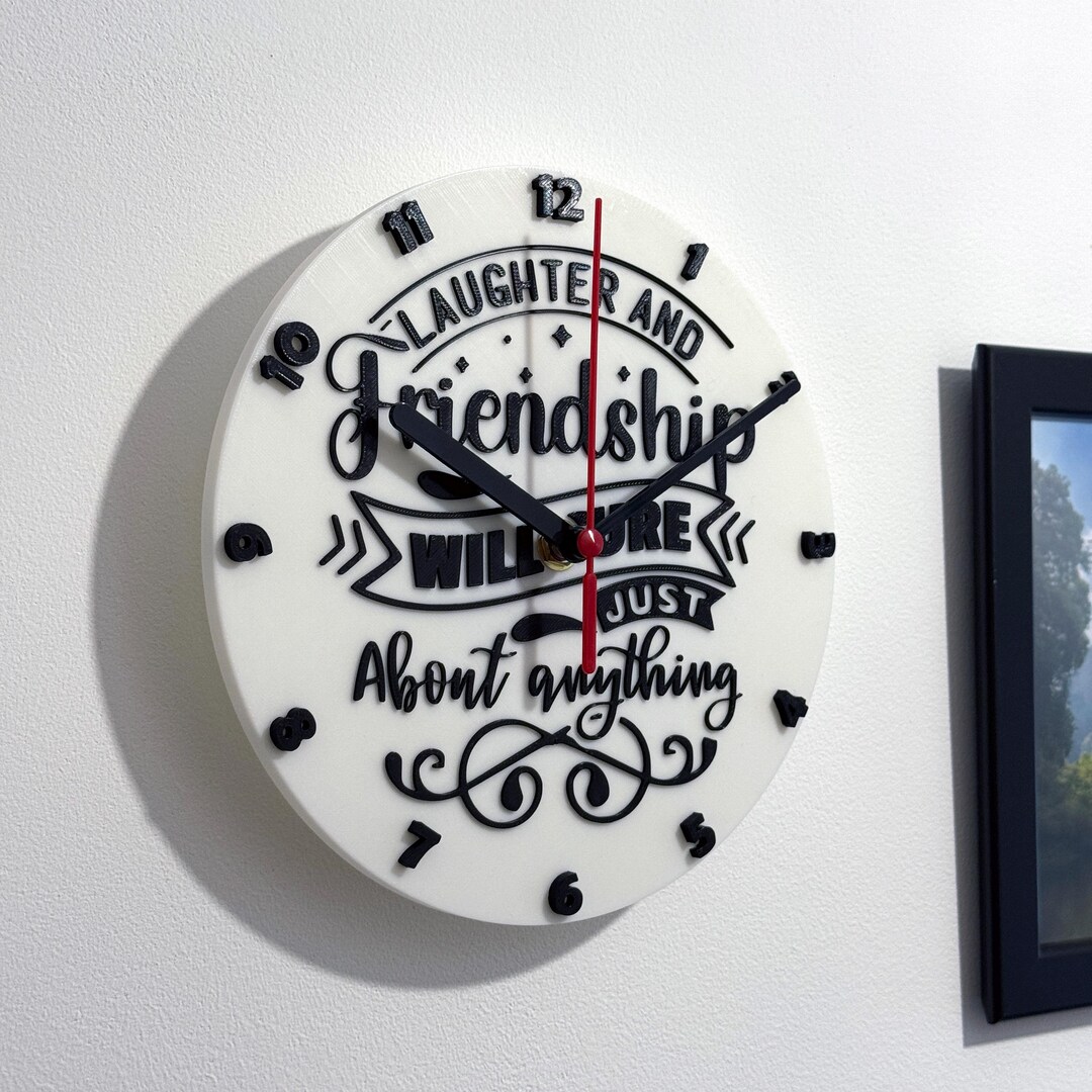 Laughter and Friendship Sayings Quote Clock Wall Mounted Colourful - Etsy