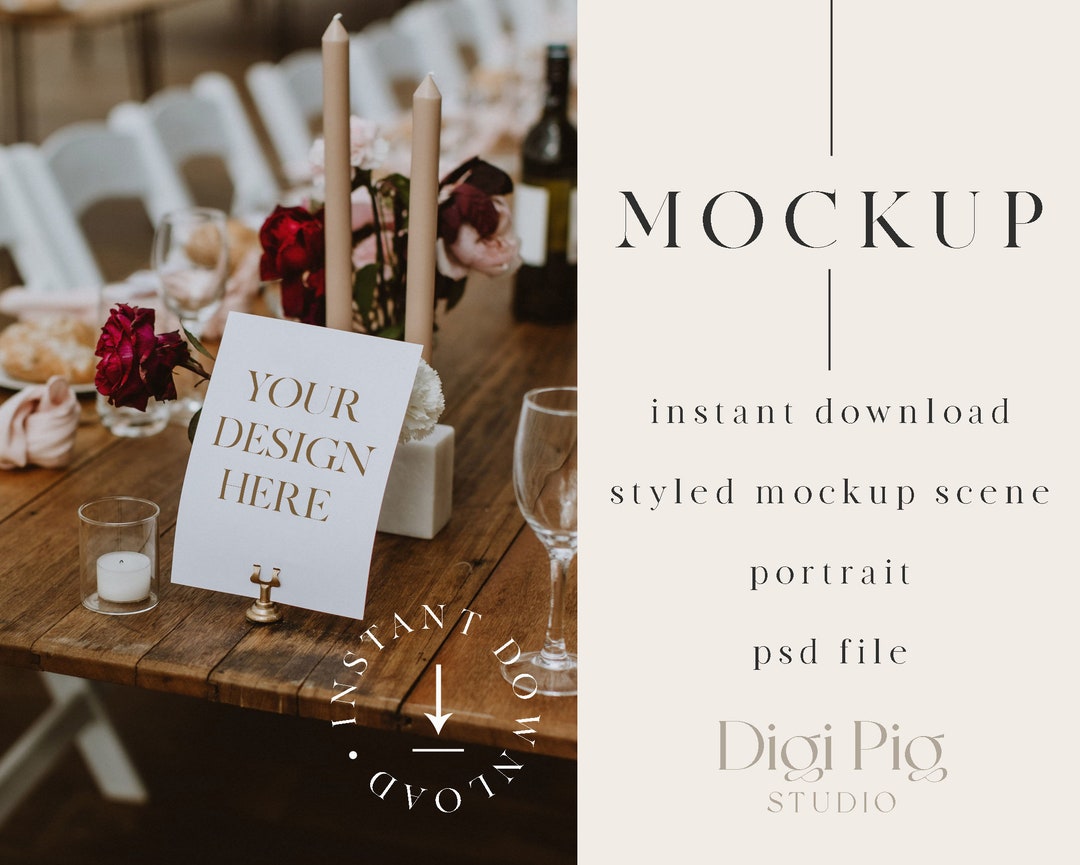 Table Name Card Mockup. Wedding Place (101) - Etsy