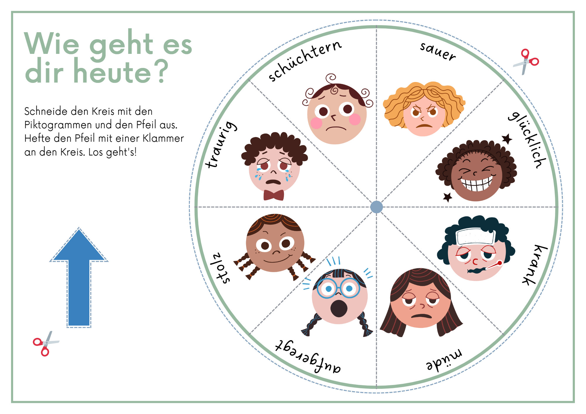 Feeling Wheel Kids Montessori, Kindergarten & School, Feelings Wheel ...