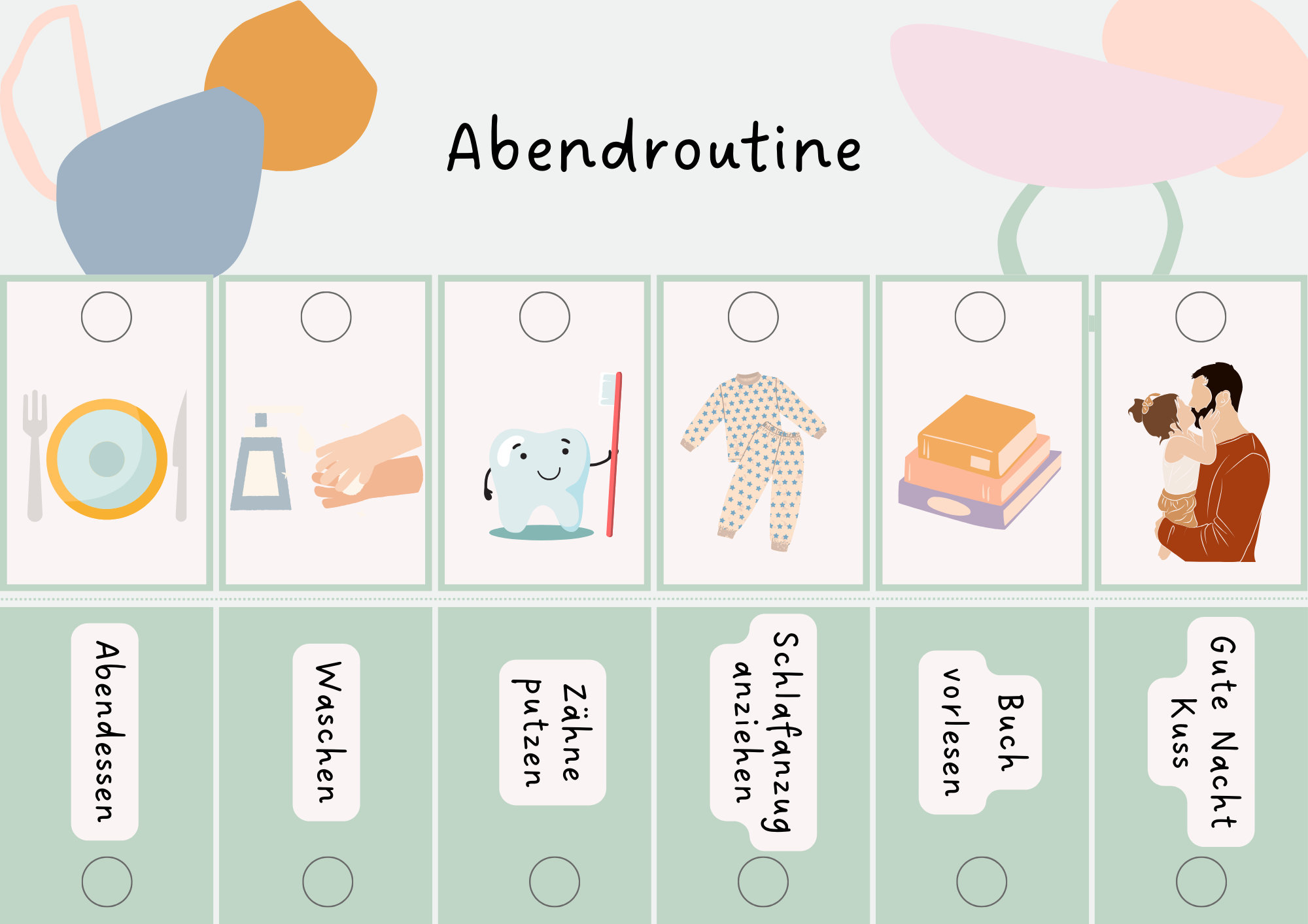 Routineplan für Kinder, Aufgabenplan Kinder, Abendroutine, Montessori ...