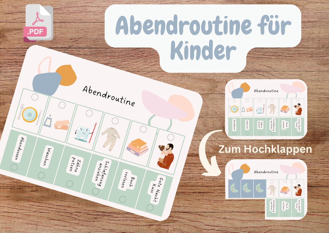 Routineplan für Kinder, Aufgabenplan Kinder, Abendroutine, Montessori ...