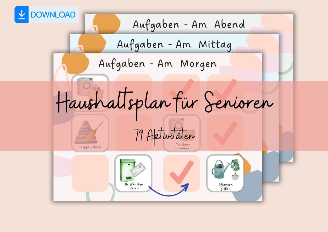 Budget Plan for Seniors, Weekly Plan Dementia Seniors, Task Plan ...