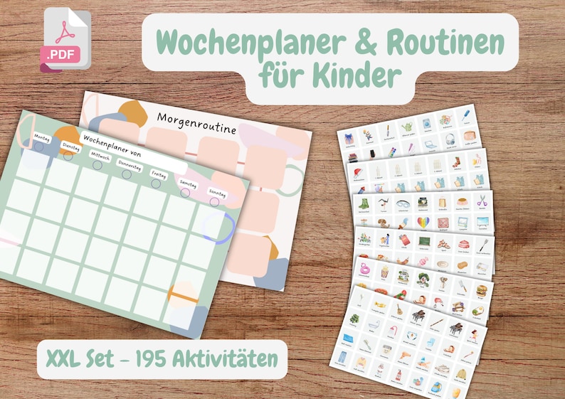 Wochenplaner für Kinder Routinekarten Wochenplan - Etsy.de