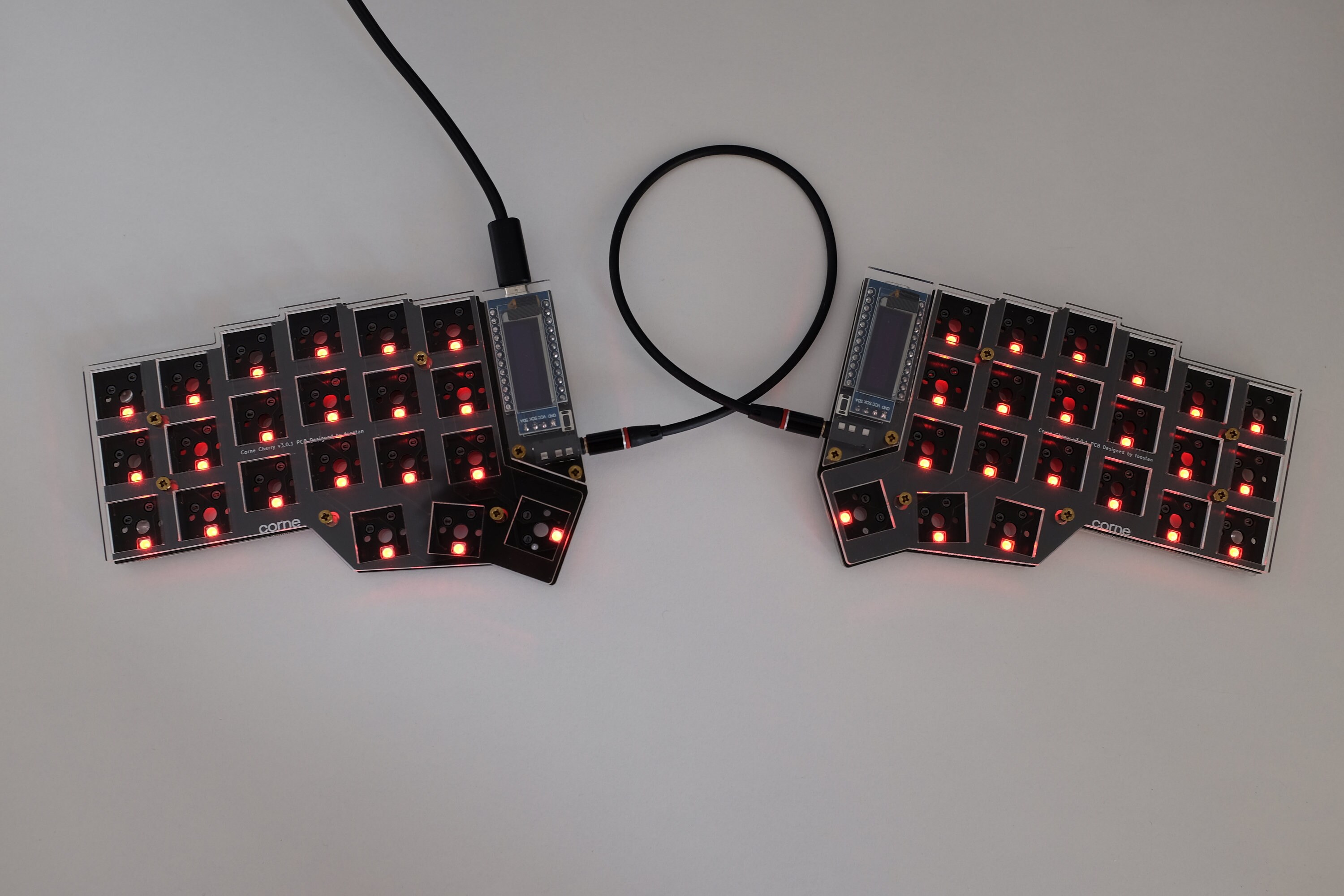 Built Corne Keyboard MX With Acrylic Case - Etsy