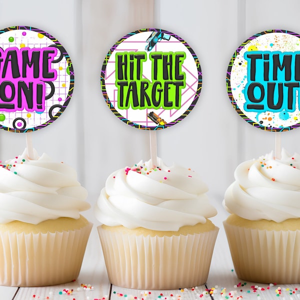 Laser Tag Cupcake Toppers - Etsy