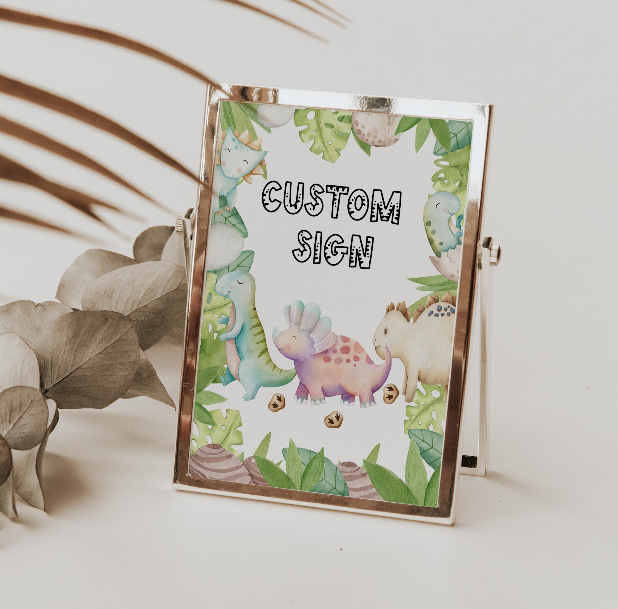 Editable Custom Dinosaur Sign Food Buffet Table Sign, Boys Dinosaur ...
