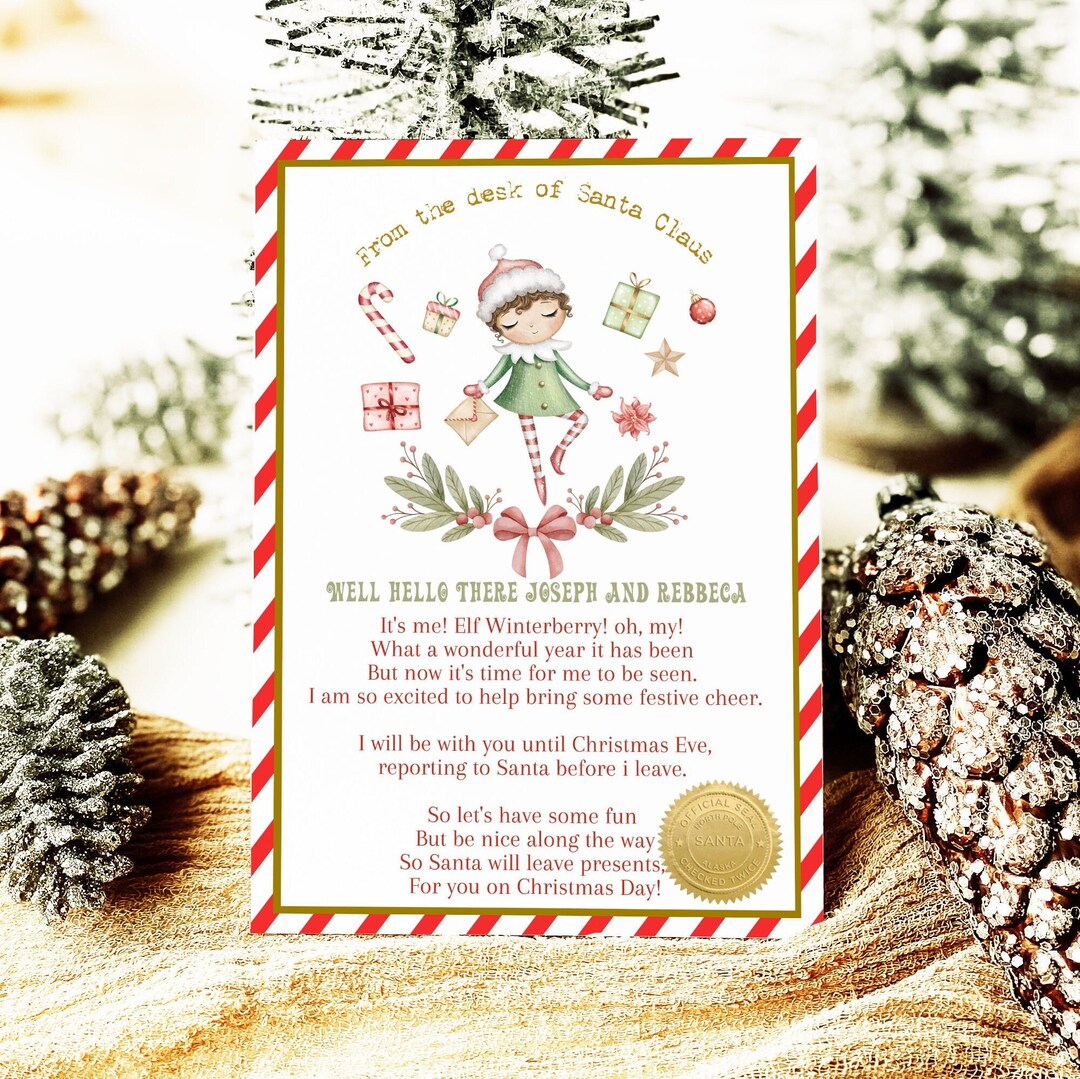 Editable Elf Arrival Letter, Desk of Santa Clause Elf Return Elf ...