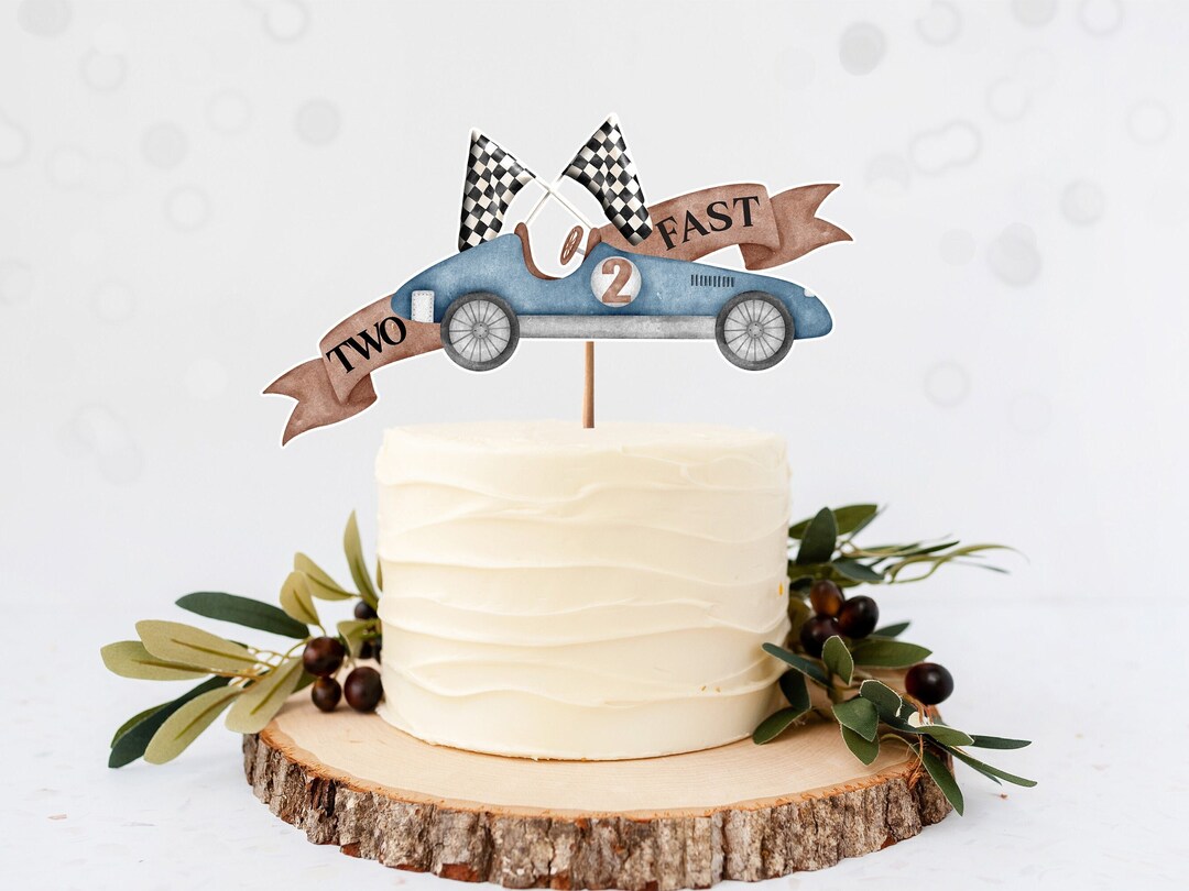 Printable Two Fast Cake Topper, Centrepiece, Race Car 2nd Birthday, Car ...