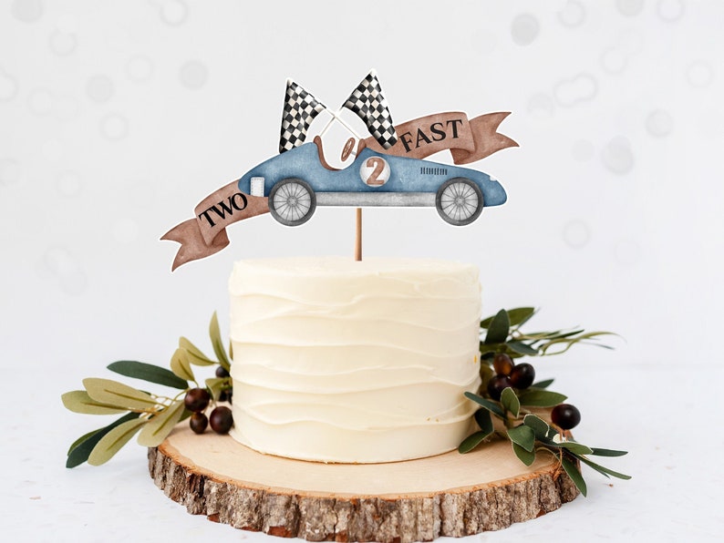 Printable Two Fast Cake Topper, Centrepiece, Race Car 2nd Birthday, Car ...