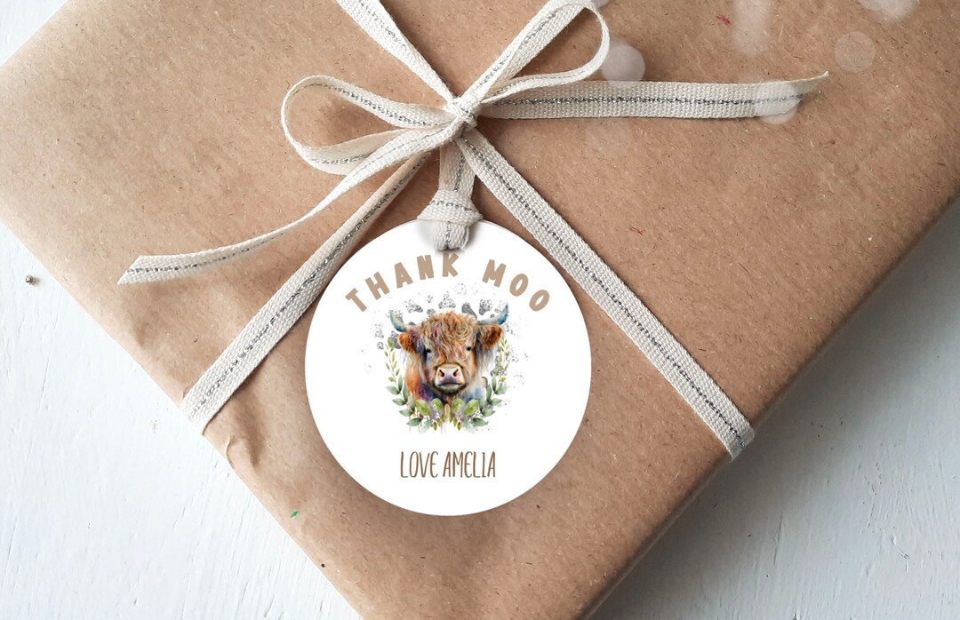 Editable Highland Cow Gift Tags, Baby Shower Tags , Gender Neutral Tags ...