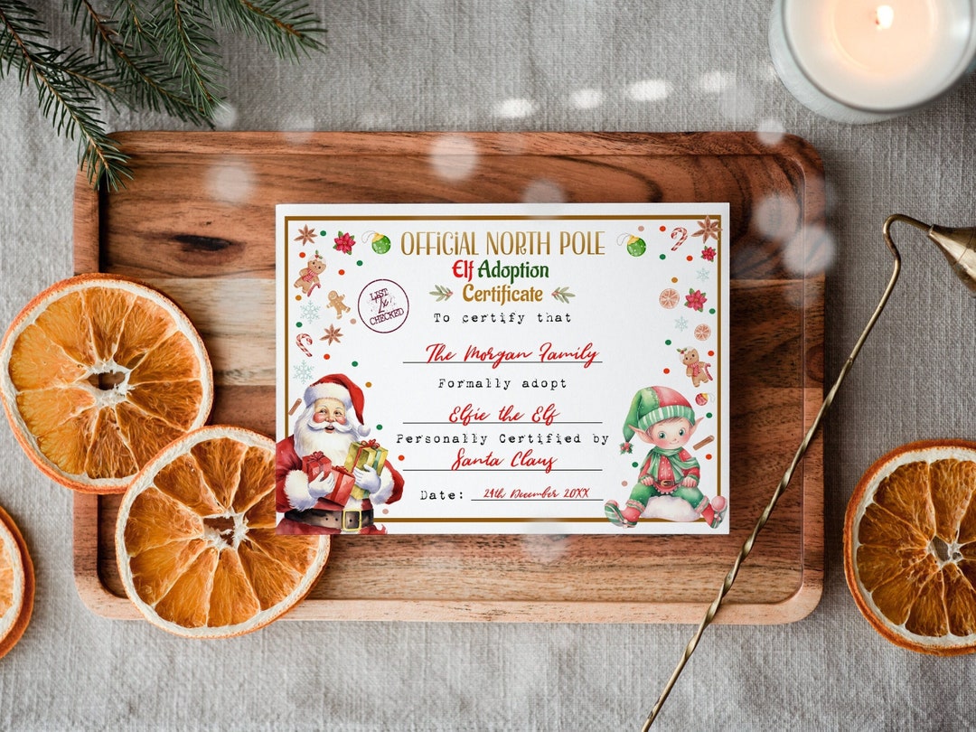 Editable Elf Adoption Certificate Adopt an Elf Letter Elf Activity ...