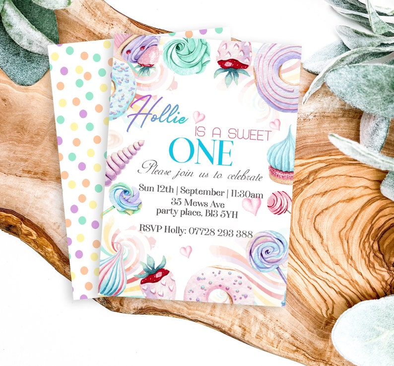 Editable Candy Girls Birhday Invitation, Sweet Birthday Invite, Sweet ...
