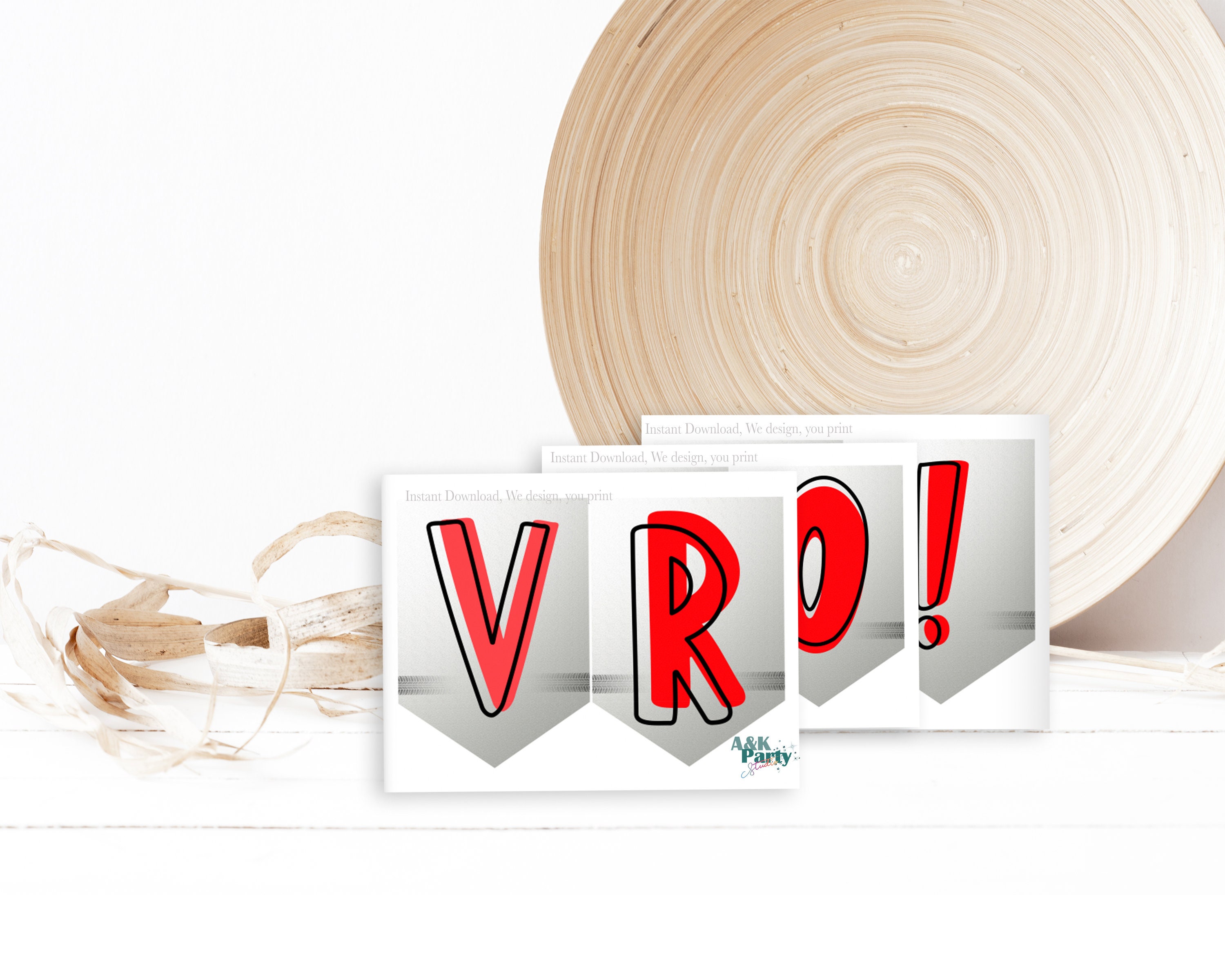 Printable VROOM Happy Birthday Banner Printable Bunting Race Car Party ...