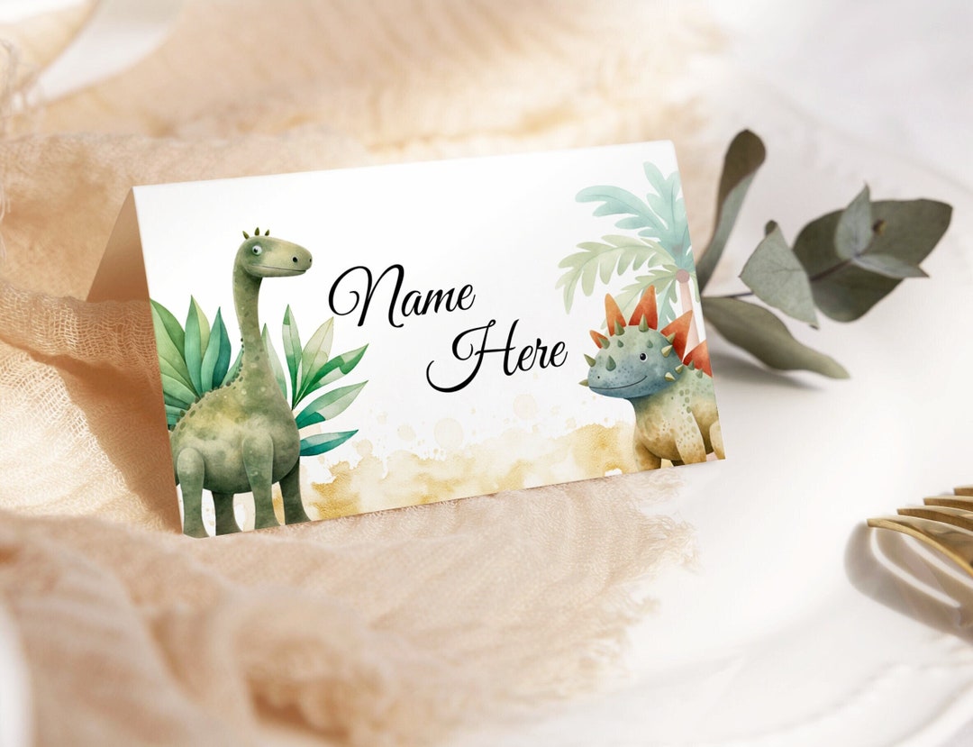 Editable Dinosaur Party Place Card Food Labels Dino Desert - Etsy