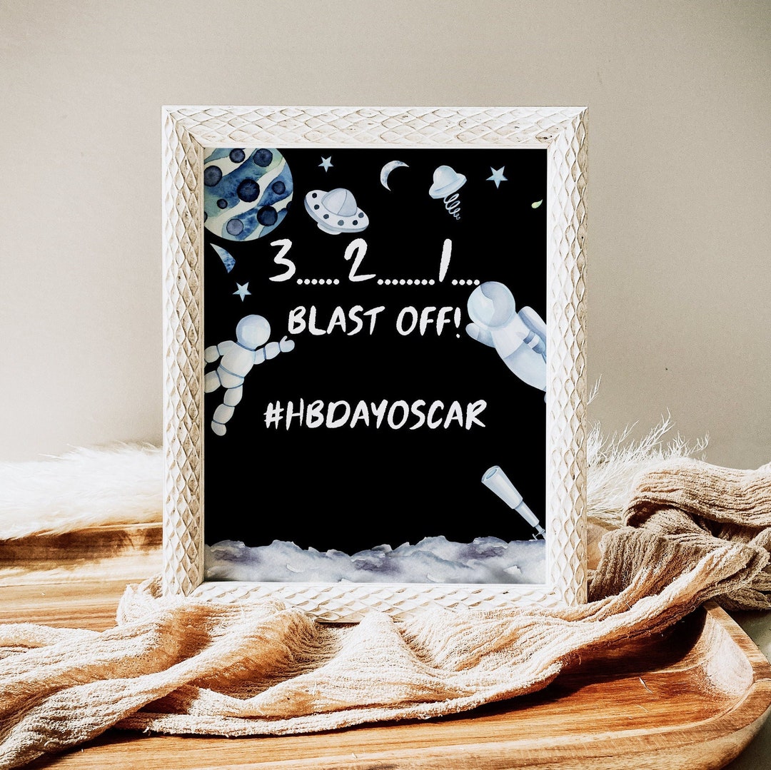 Editable Custom Outer Space Party Sign, Boys Space Party, Space Decor ...