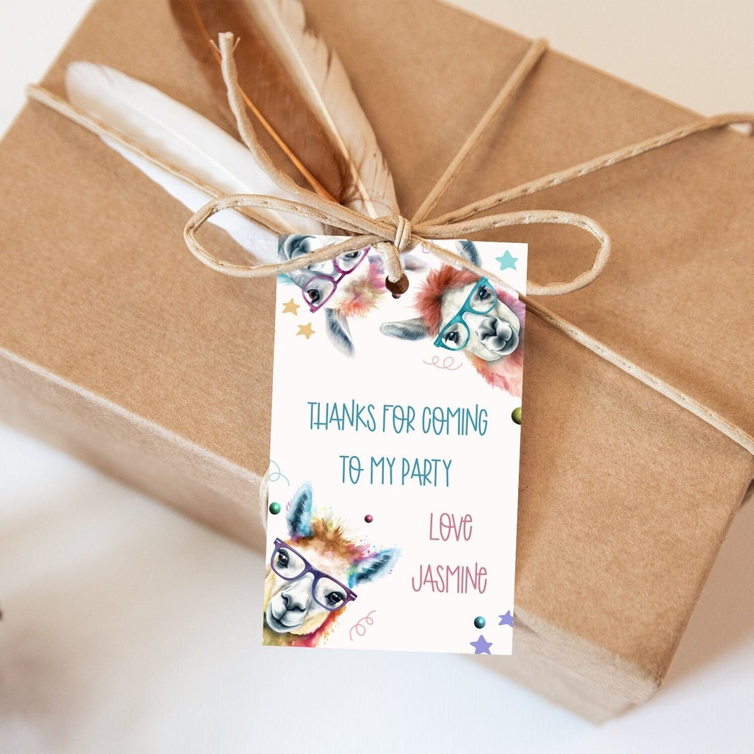 Editable Thank You Llama Gift Tagthank You Label Llama Party - Etsy