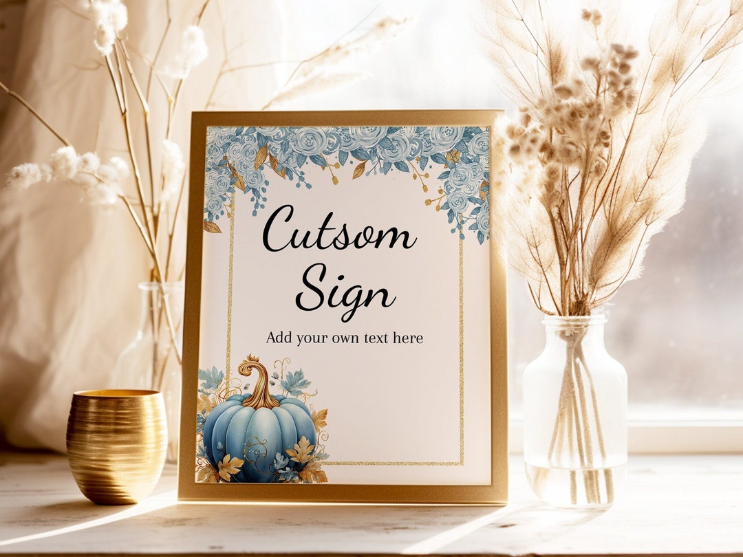Editable Custom Sign Pumpkin Party Sign,baby Shower Cards & Gifts Sign ...