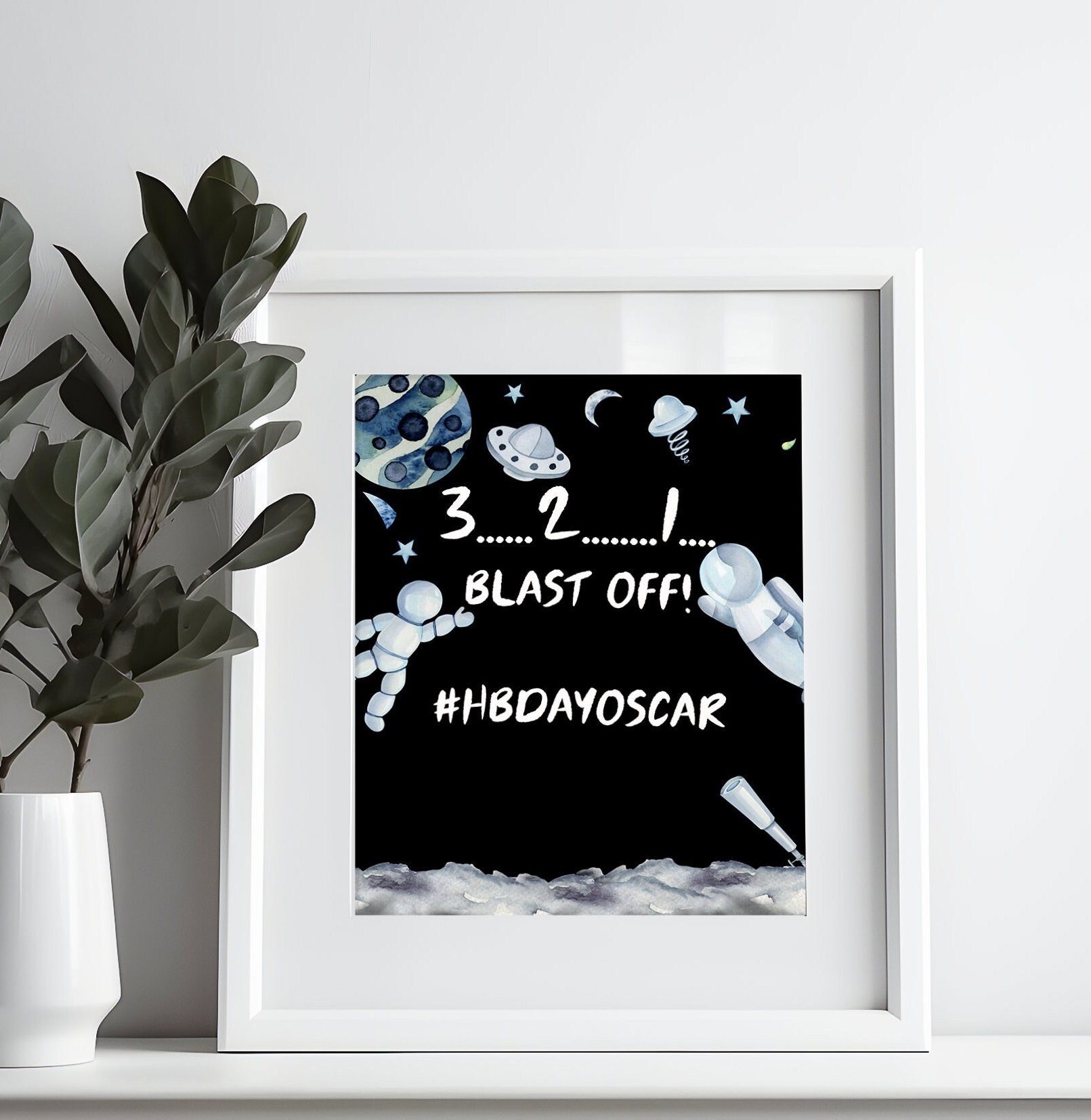 Editable Custom Outer Space Party Sign, Boys Space Party, Space Decor ...