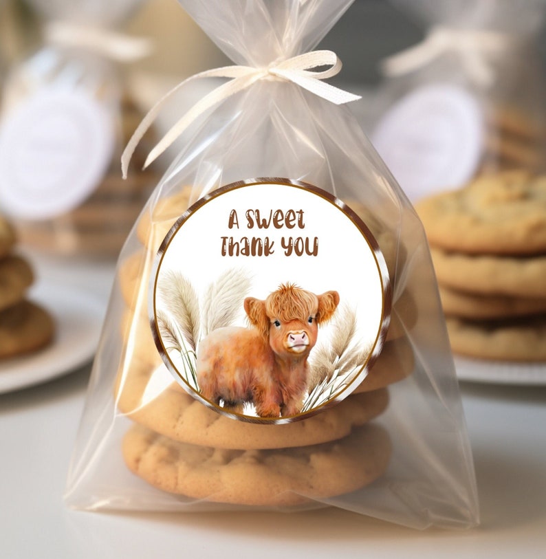 Editable Highland Cow Gift Tags, Baby Shower Tags , Gender Neutral Tags ...