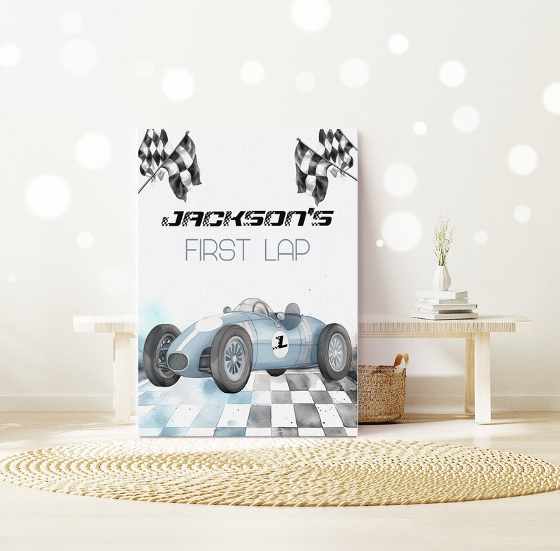 Editable Race Car Sign, Boys Birthday Sign, First Birthday , Welcome ...