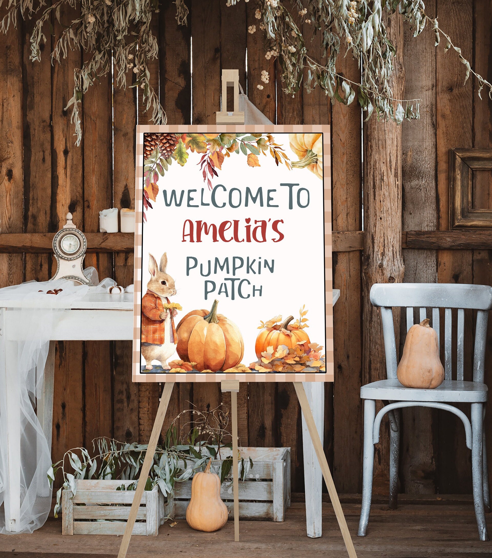 Editable Pumpkin Welcome Sign Party Pumpkin Patch , Orange Sign ...