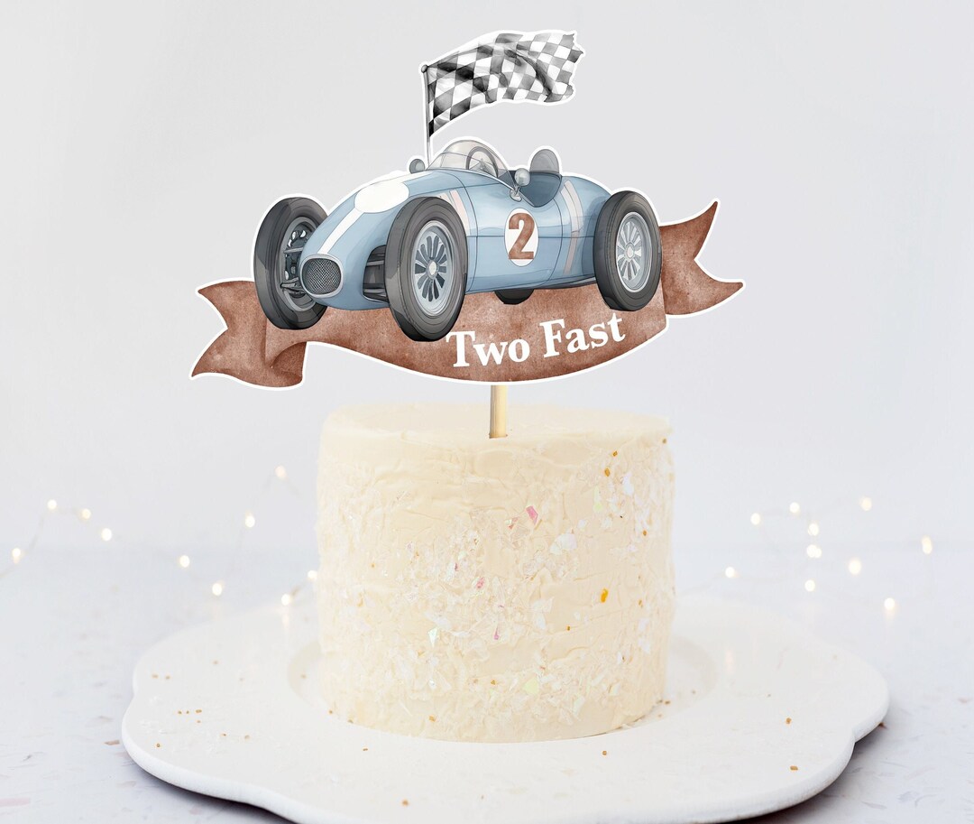 Printable Two Fast Cake Topper, Centrepiece, Race Car 2nd Birthday, Car ...