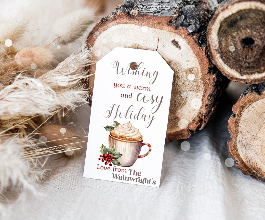Editable Warm and Cosy Holiday Christmas Gift Tag Christmas Staff ...