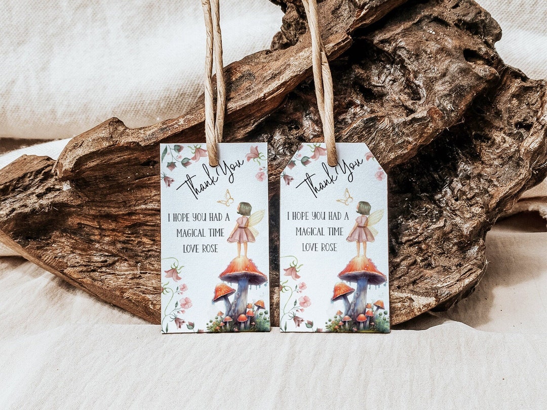 Editable Fairy Favor Tags Enchanted Forest Birthday Thank You Tags ...