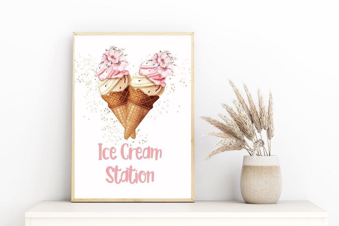 Printable Ice Cream Sign, Ice Cream Station Table Sign, Buffet Table ...