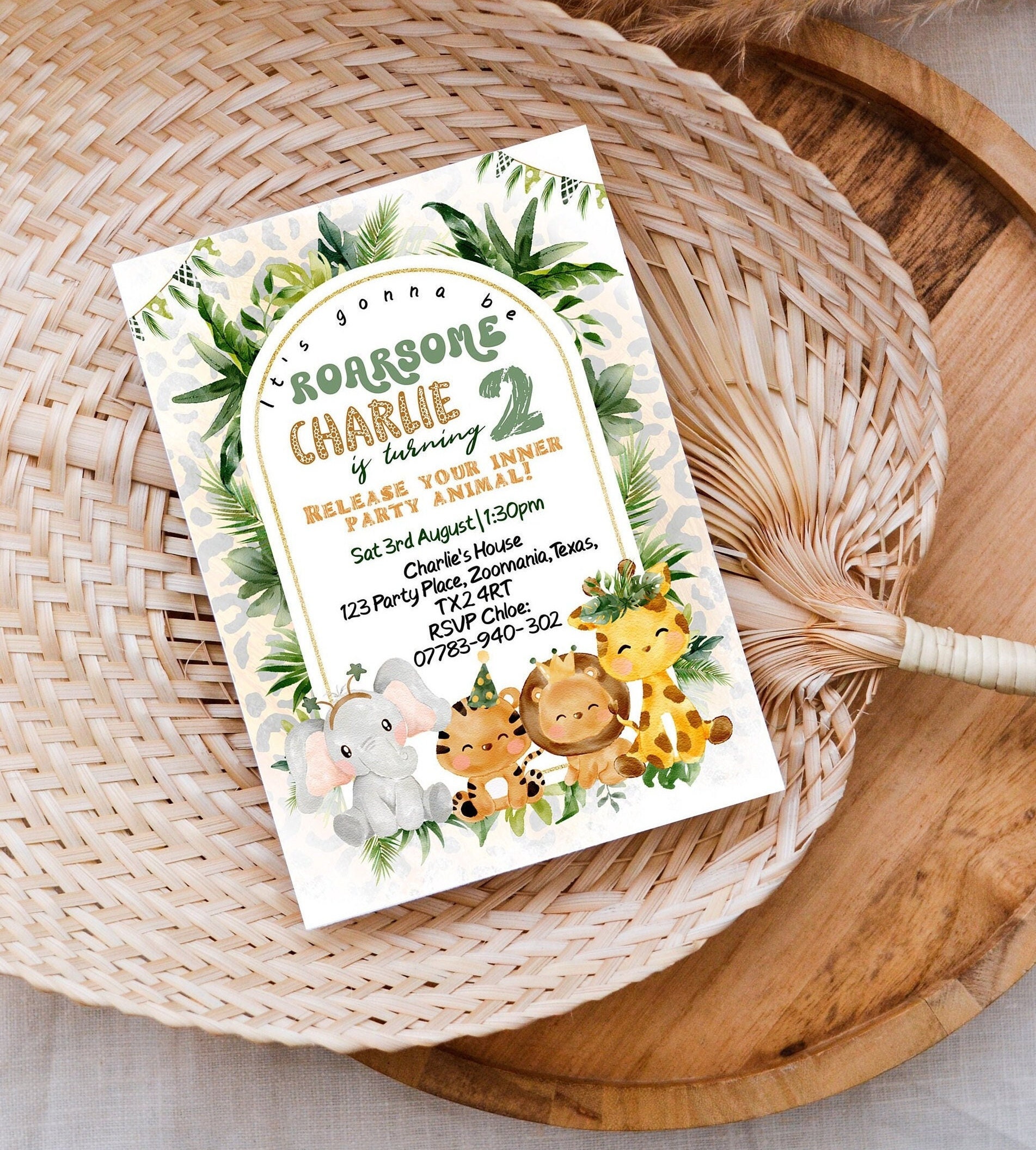 Editable Wild Party Animals Invitation, Party Animals Invite, Wild ...