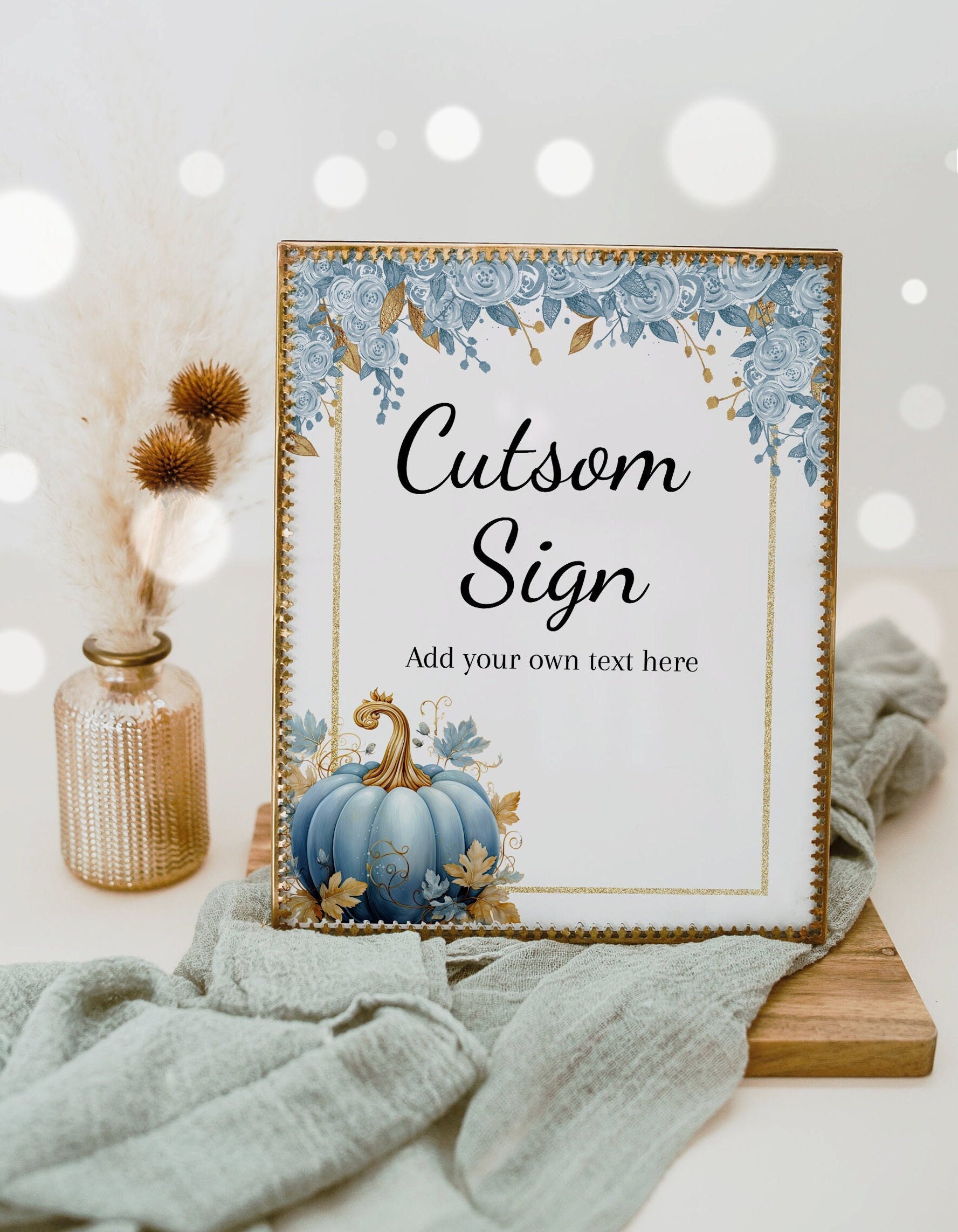 Editable Custom Sign Pumpkin Party Sign,baby Shower Cards & Gifts Sign ...
