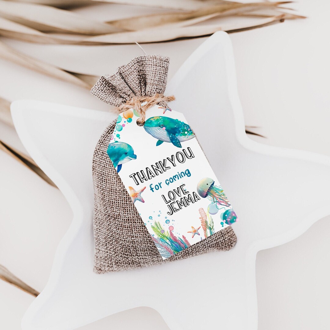 Editable Under the Sea Gift Tags, Birthday Party Favors, Boys Party ...