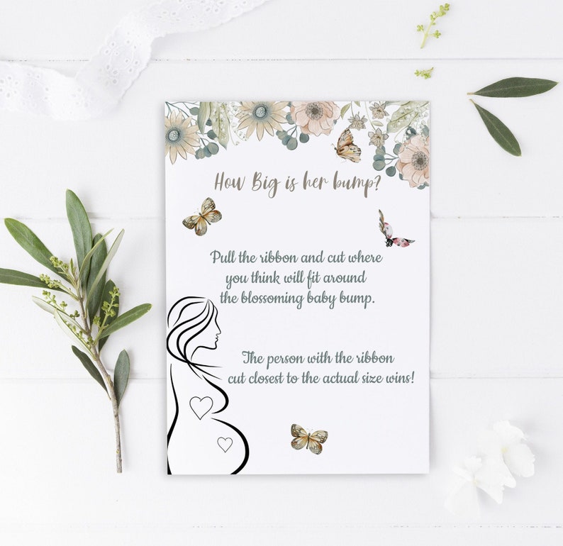 Printable Baby Shower Game, Guess the Bump Size Baby Shower Activity ...