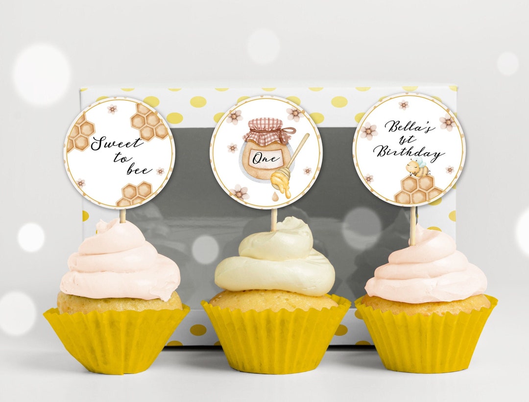 Sweet to Bee One Cake Toppers, Bee Cake Decor, 1st Birthday Party ...