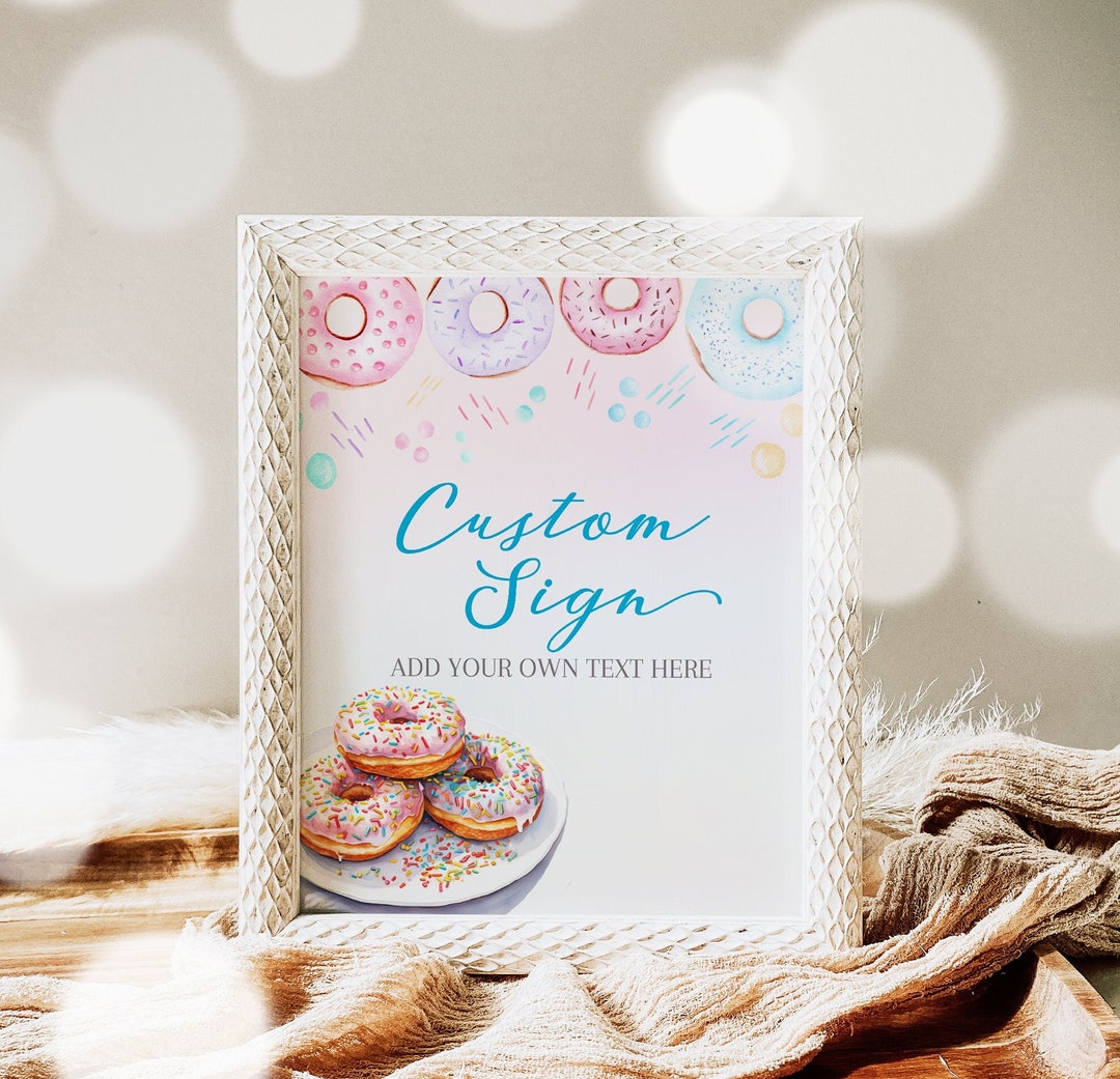 Editable Custom Sign Donut Party Sign Take a Donut Table - Etsy