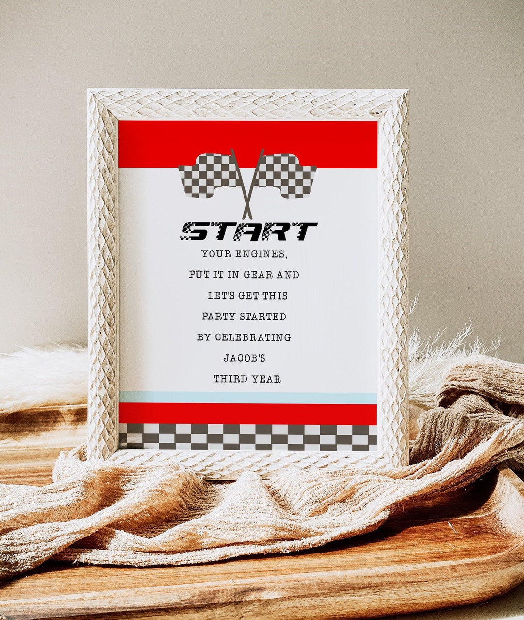 Editable Start Your Engines Sign Food Buffet Table Sign, Boys Race Car ...