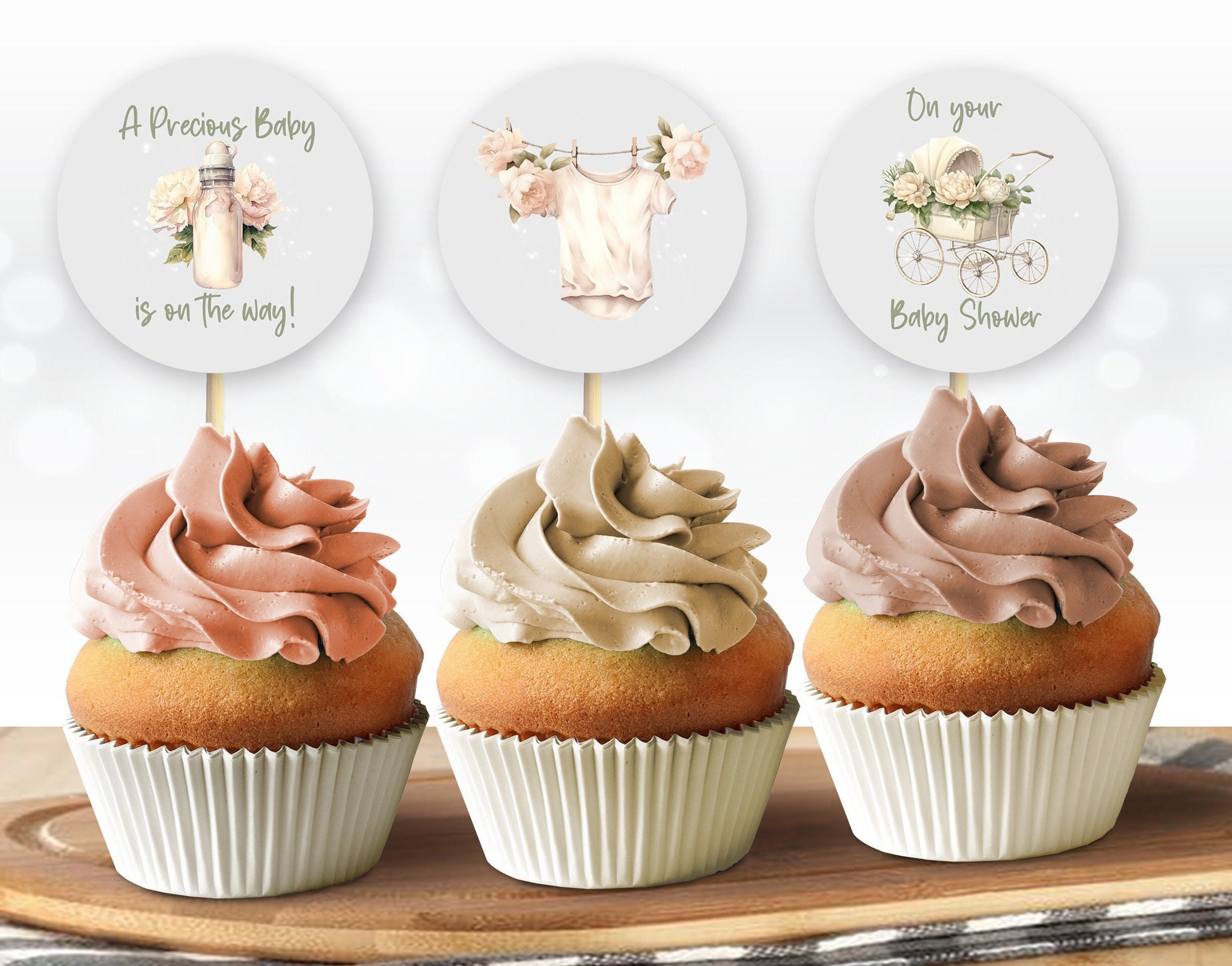 Printable Baby Shower Cake Toppers, Precious Baby, Baby Shower Cake ...